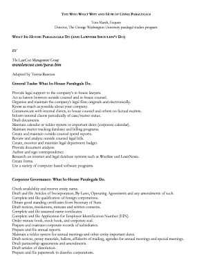 Fillable Online THE WHO WHAT WHY AND HOW OF USING PARALEGALS Fax Email ...