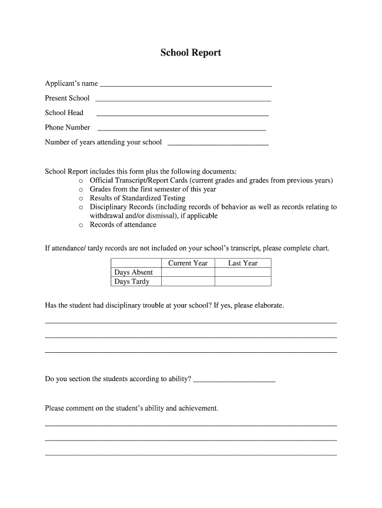 Fillable Online School Report - Girls Preparatory School Fax Email ...