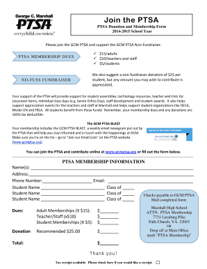 Fillable Online gcmptsa Join the PTSA - gcmptsa Fax Email Print - pdfFiller