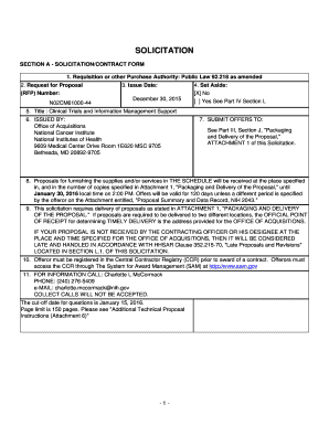 Fillable Online SECTION A - SOLICITATIONCONTRACT FORM SOLICITATION Fax ...