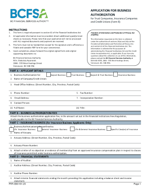 Fillable Online FID - Application for Business Authorization. FID ...