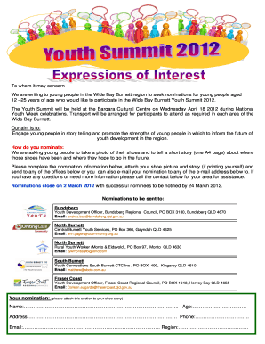 Fillable Online Eoi cover letter and entry form Fax Email Print - pdfFiller