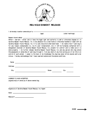 Fillable Online RELINQUISHMENT RELEASE Fax Email Print - pdfFiller