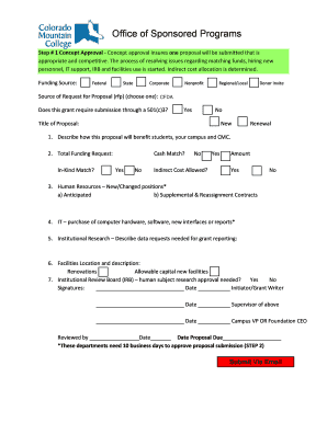 Fillable Online Step 1 Concept Approval - Concept approval insures Fax ...