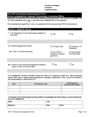 Fillable Online uccai ctsi ucla UC CAI Commercial Assessment Form to be ...