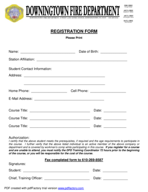 Fillable Online DFD Registration Form - myfirecompaniescom Fax Email ...