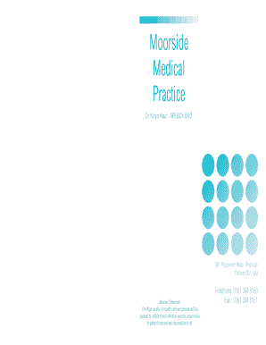 Fillable Online practicebooklet co Moorside Medical Practice - Practice ...