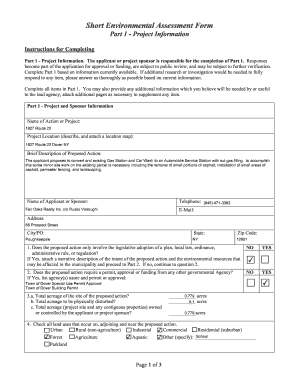 Fillable Online Short Environmental Assessment Form - Dover New York ...