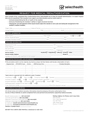 Fillable Online intermountainphysician REQUEST FOR MEDICAL PREAUTHORIZATION Fax Email Print ...