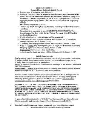 Fillable Online VEHICLE PERMITS Fax Email Print - pdfFiller