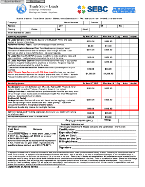 Fillable Online SEBC 2015 TSL Order Form.docx Fax Email Print - pdfFiller