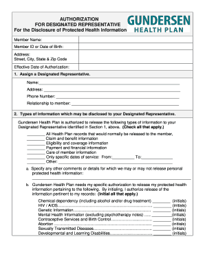 Fillable Online Gundersen Lutheran Health Plan Fax Email Print - pdfFiller
