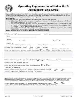 Fillable Online Operating Engineers Local Union No - OE3 Fax Email ...