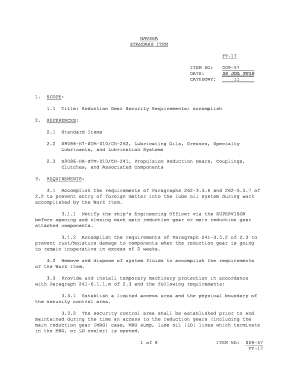 Fillable Online navsea navy NAVSEA STANDARD ITEM DATE 30 JUL 2015 ...