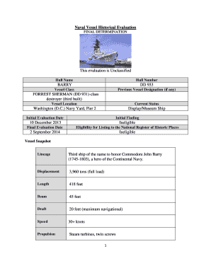 Fillable Online Naval Vessel Historical Evaluation Fax Email Print ...
