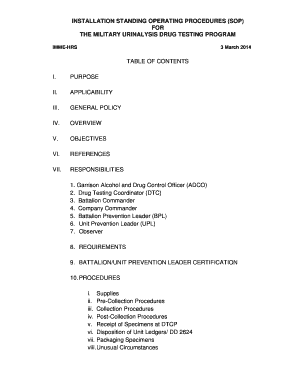 Fillable Online ftmeade army INSTALLATION STANDING OPERATING PROCEDURES ...