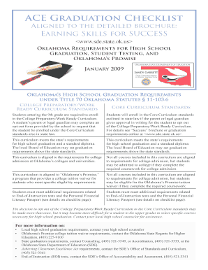 Fillable Online ACE Graduation Checklist - guthriek12okus Fax Email ...