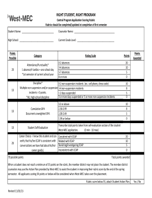 Fillable Online RIGHT STUDENT RIGHT PROGRAM - West-MEC Fax Email Print ...