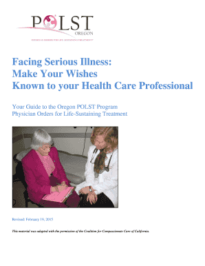 Fillable Online Facing Serious Illness Make Your Wishes Known to your ...