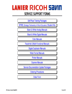 Fillable Online Service Support Order Forms - Ricoh USA Fax Email Print ...
