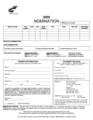 Fillable Online OPEN NOMINATION Fax Email Print - pdfFiller