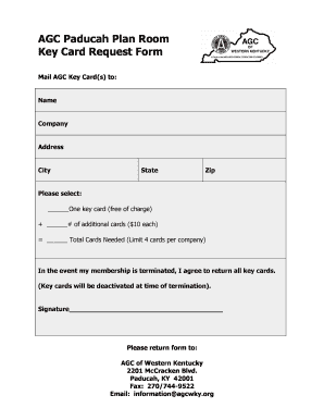 Fillable Online agcwky AGC Paducah Plan Room Key Card Request Form ...