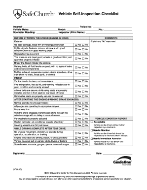 Fillable Online Vehicle SelfInspection Checklist Fax Email Print ...