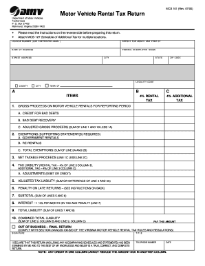 Fillable Online dmv state va P O Box 27422 Richmond Virginia 23261-7422 ...