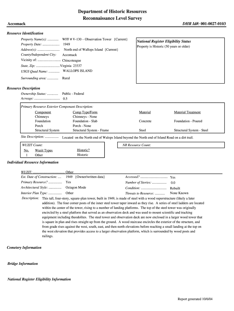 Fillable Online WFF # V130 Observation Tower Current Fax Email Print - pdfFiller