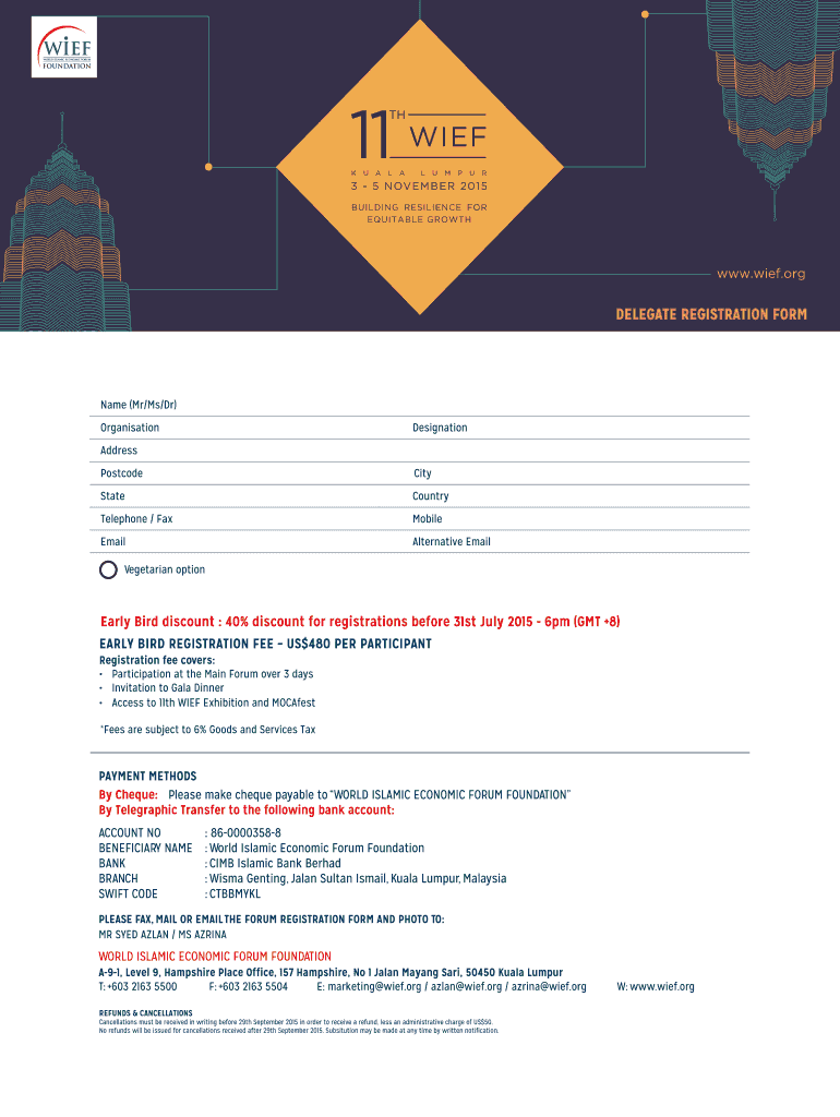 Fillable Online wief FORUM REGISTRATION FORM - WIEF Fax Email Print ...