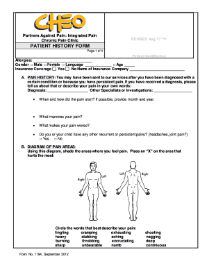 Fillable Online Partners Against Pain Integrated Pain Chronic Pain ...