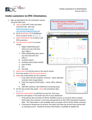 Fillable Online Invite customers to EPIC Orientation Fax Email Print ...