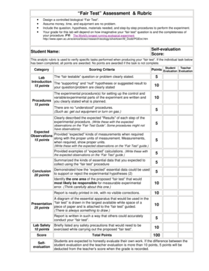 Fillable Online hegel lewiscenter Fair Test Assessment Rubric - Lewis ...