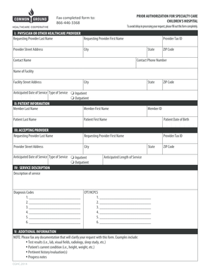 Fillable Online Prior Authorization Form-CHW Fax Email Print - pdfFiller