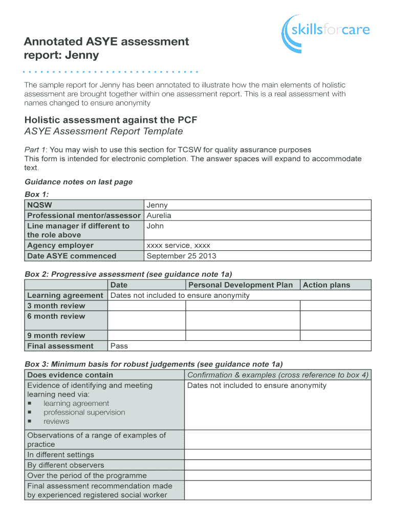 Fillable Online Annotated ASYE assessment Fax Email Print - pdfFiller