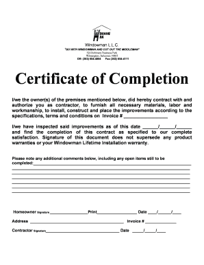 Fillable Online Certificate of completion 07doc Fax Email Print - pdfFiller