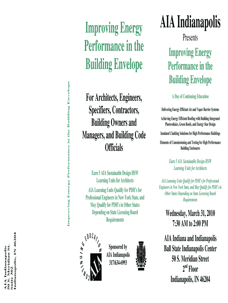 Fillable Online aiaindiana Indianapolis Workshop Brochure Coverdoc Fax ...