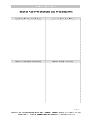 Fillable Online TABLE 32 Teacher Accommodations and Modifications Fax ...
