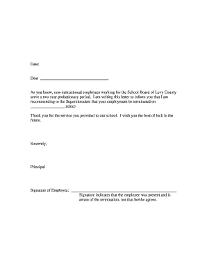 Fillable Online Sample letter to use when releasing a probationary ...