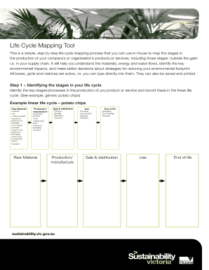 Fillable Online Life Cycle Mapping Tool - Sustainability Victoria Fax ...