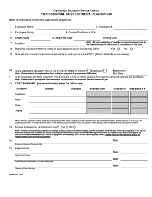 Fillable Online Prof Dev Requisition.doc Fax Email Print - pdfFiller