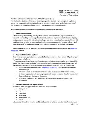 Fillable Online Practitioner Professional Development (PPD) Admissions ...