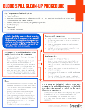 Fillable Online BLOOD SPILL CLEAN-UP PROCEDURE Fax Email Print - pdfFiller
