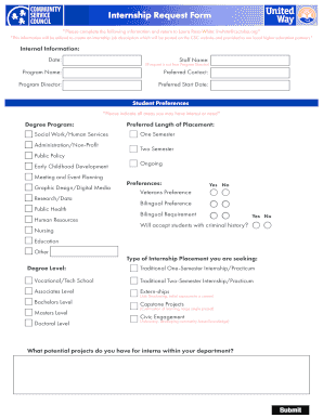 Fillable Online csctulsa Internship Request Form - Community Service ...