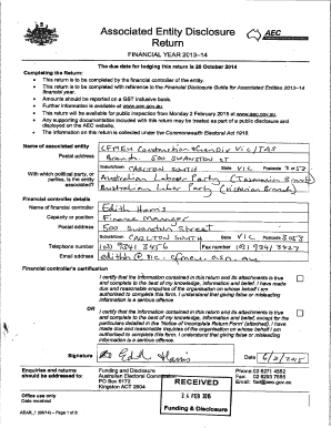 Fillable Online periodicdisclosures aec gov Pd - Australian Electoral Commission ...