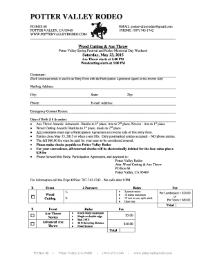 Fillable Online Local Barrel Racing Entry Form Fax Email Print - pdfFiller