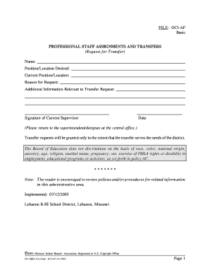 Fillable Online lebanon k12 mo PROFESSIONAL STAFF ASSIGNMENTS AND ...