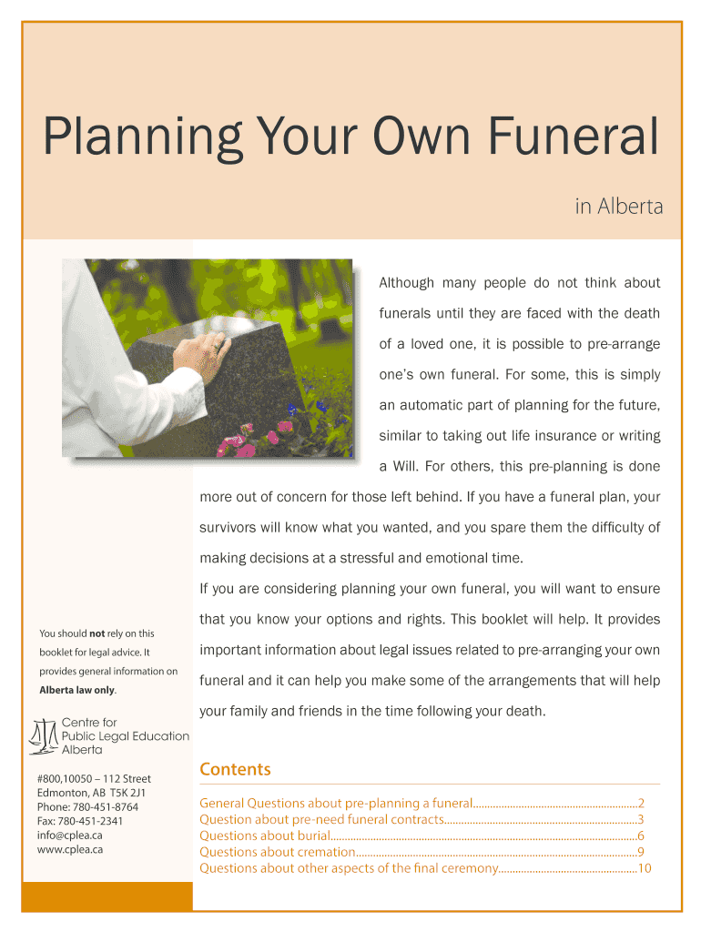 Fillable Online Planning Your Own Funeral Fax Email Print - pdfFiller