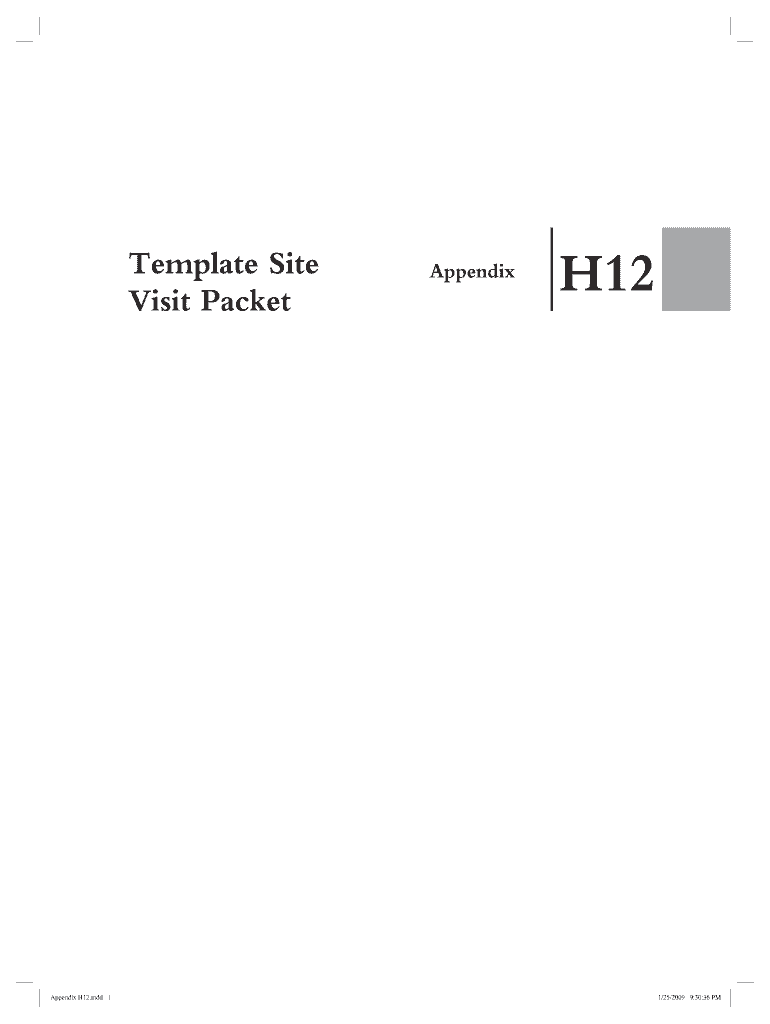 Fillable Online vor Template Site Appendix Visit Packet - VOR - vor Fax ...
