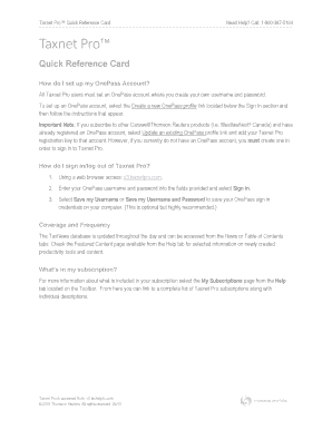 Fillable Online Taxnet Pro Quick Reference Card Fax Email Print - pdfFiller